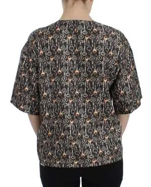 Dolce & Gabbana Printed Silk T-shirt - Gray