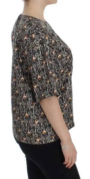 Dolce & Gabbana Printed Silk T-shirt - Gray