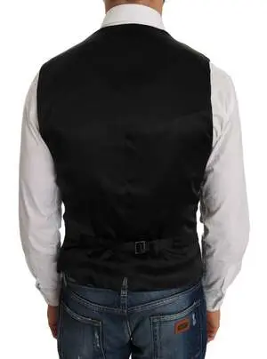 Dolce & Gabbana Formal Polka Dot Patterned Vest - Black