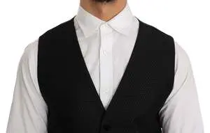 Dolce & Gabbana Formal Polka Dot Patterned Vest - Black