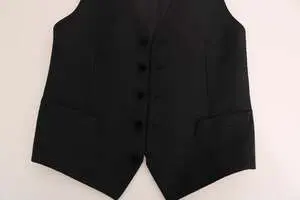 Dolce & Gabbana Formal Polka Dot Patterned Vest - Black