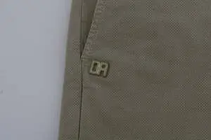 DANIELE ALESSANDRINI Cotton Stretch Slim Fit Chinos - Beige