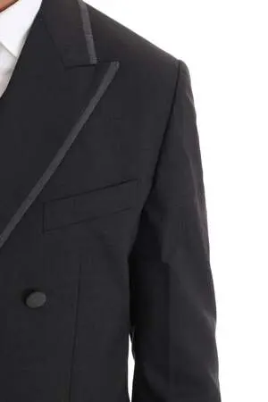 Dolce & Gabbana Wool Stretch 3 Piece Two Button Suit - Gray