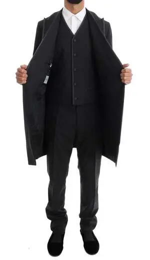 Dolce & Gabbana Wool Stretch 3 Piece Two Button Suit - Gray