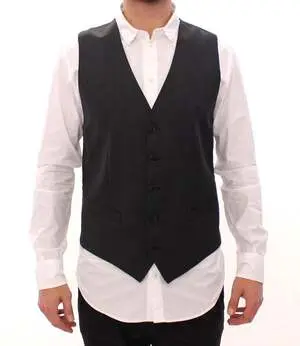 Dolce & Gabbana Striped Wool Single Breasted Vest
