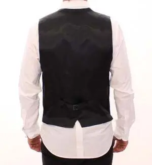 Dolce & Gabbana Striped Wool Single Breasted Vest