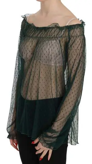 PINK MEMORIES Sheer Long Sleeve Blouse