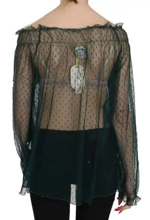 PINK MEMORIES Sheer Long Sleeve Blouse