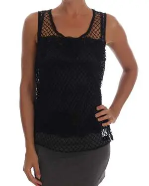 Dolce & Gabbana Floral Lace Top - Black