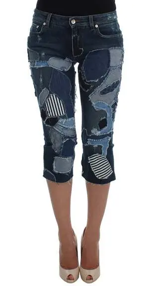 Dolce & Gabbana Patchwork 3/4 Jeans Shorts