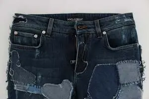 Dolce & Gabbana Patchwork 3/4 Jeans Shorts
