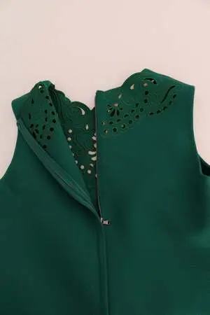 Dolce & Gabbana Floral Cutout Wool Blend Dress