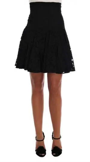 Dolce & Gabbana Floral Cutout Lace A-line Mini Skirt