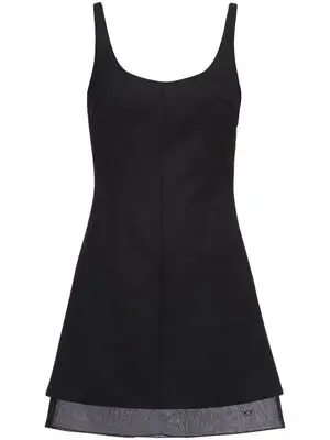 Prada Enamel Triangle-logo Wool Dress