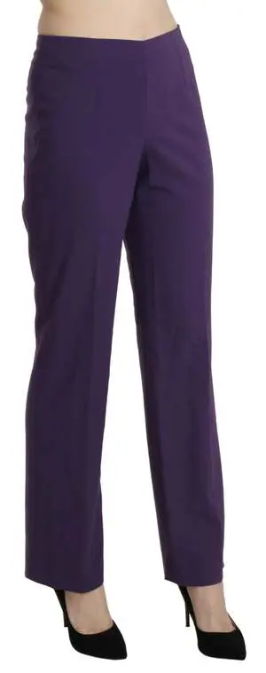 BENCIVENGA High Waisted Straight Leg Trousers - Violet