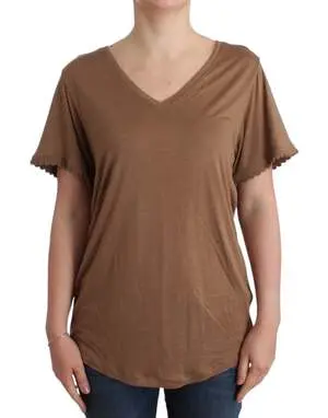 John Galliano Rayon V-neck Short Sleeve Top