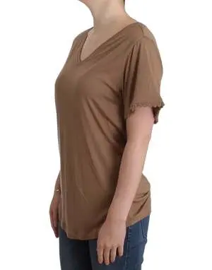 John Galliano Rayon V-neck Short Sleeve Top