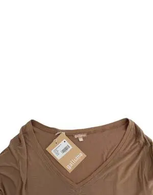 John Galliano Rayon V-neck Short Sleeve Top