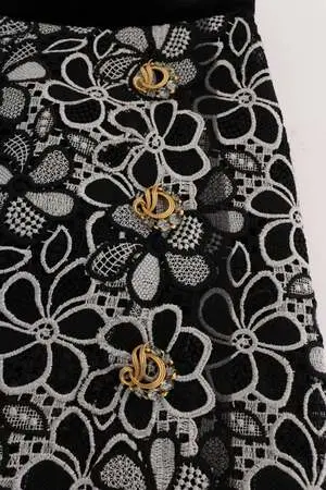 Dolce & Gabbana Floral Macramé Lace Mini Skirt