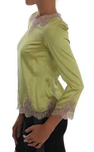 Dolce & Gabbana Silk-stretch Blouse With Floral Lace