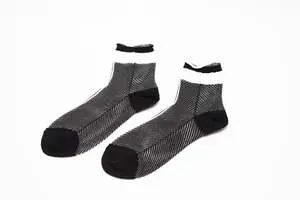 ANTIPAST Striped Sheer Socks - Black