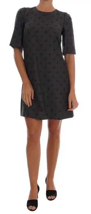 Dolce & Gabbana Polka Dot Sheath Wool Dress