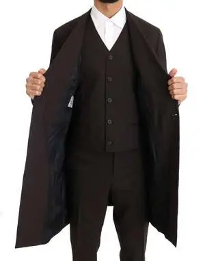 Dolce & Gabbana Wool Stretch Long 3 Piece Suit - Bordeaux
