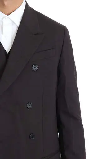 Dolce & Gabbana Wool Stretch Long 3 Piece Suit - Bordeaux