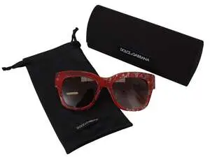 Dolce & Gabbana Lace Acetate Rectangle Sunglasses