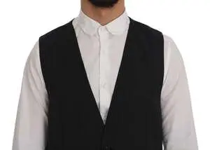 Dolce & Gabbana Striped Wool-blend Waistcoat - Gray