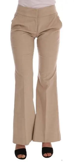 Ermanno Scervino Cotton Bootcut Pants - Beige