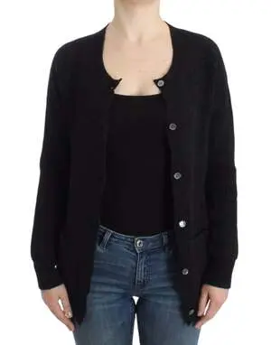 John Galliano Wool Cardigan With Transparent Back - Black
