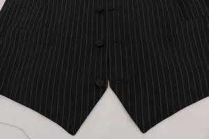 Dolce & Gabbana Wool Stretch Striped Vest - Gray