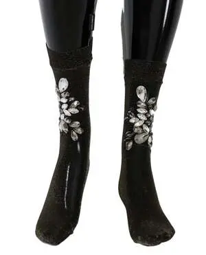 Dolce & Gabbana Floral Crystal Embellished Stockings