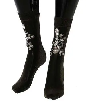 Dolce & Gabbana Floral Crystal Embellished Stockings