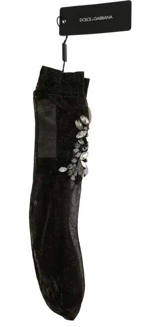 Dolce & Gabbana Floral Crystal Embellished Stockings