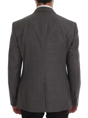 Dolce & Gabbana Wool Checkered Martini Slim Blazer - Gray