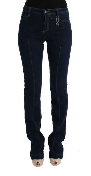 Costume National Blue Cotton Bootcut Jeans - Red