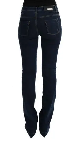 Costume National Blue Cotton Bootcut Jeans - Red