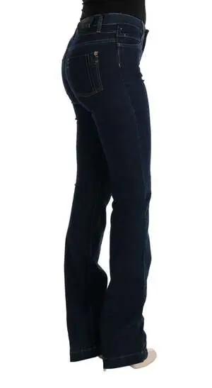 Costume National Blue Cotton Bootcut Jeans - Red
