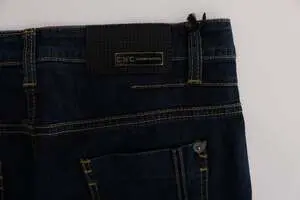 Costume National Blue Cotton Bootcut Jeans - Red