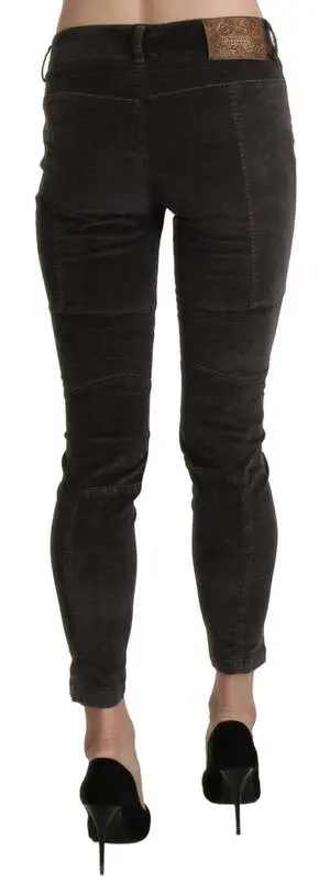 Ermanno Scervino Velvet Capri Cropped Cotton Pants - Brown