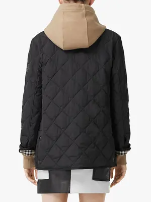 Burberry Diamond Quilted Thermoregulated Barn Jacket - Black