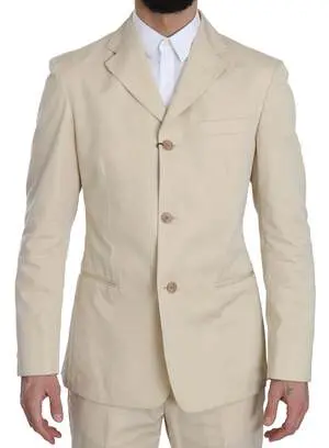 ROMEO GIGLI Two Piece 3 Button Cotton Solid Suit