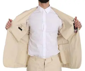 ROMEO GIGLI Two Piece 3 Button Cotton Solid Suit