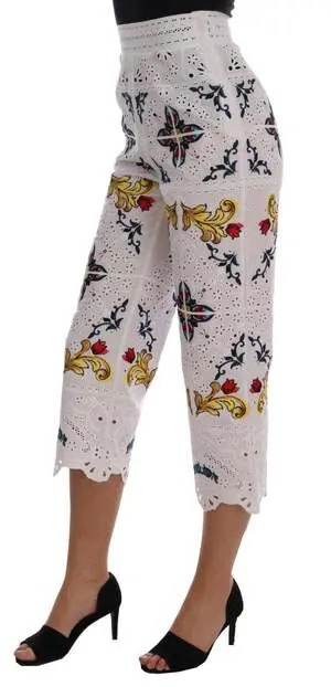 Dolce & Gabbana Majolica Embroidered Capri Pants