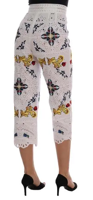 Dolce & Gabbana Majolica Embroidered Capri Pants
