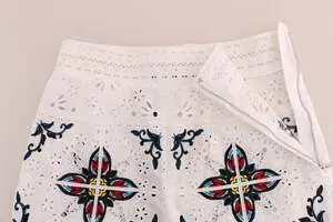 Dolce & Gabbana Majolica Embroidered Capri Pants