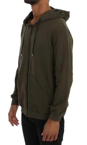 DANIELE ALESSANDRINI Full Zipper Hooded Cotton Sweater