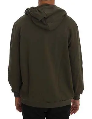 DANIELE ALESSANDRINI Full Zipper Hooded Cotton Sweater